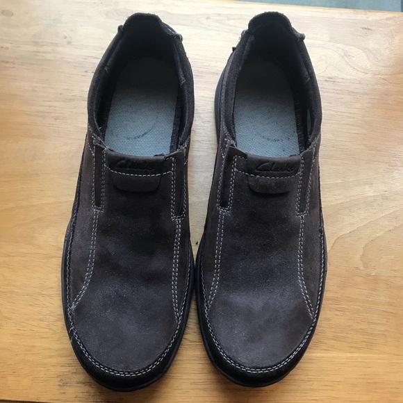 Clarks | Shoes | Clark Brown Suede Slip On Shoes M | Poshmark